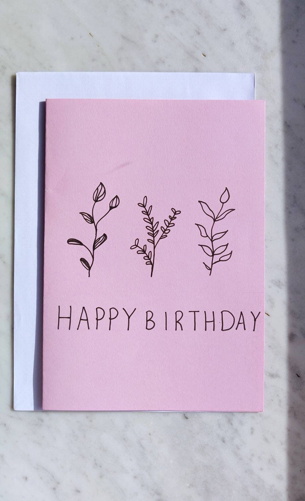Simple Flower Birthday Card - Etsy