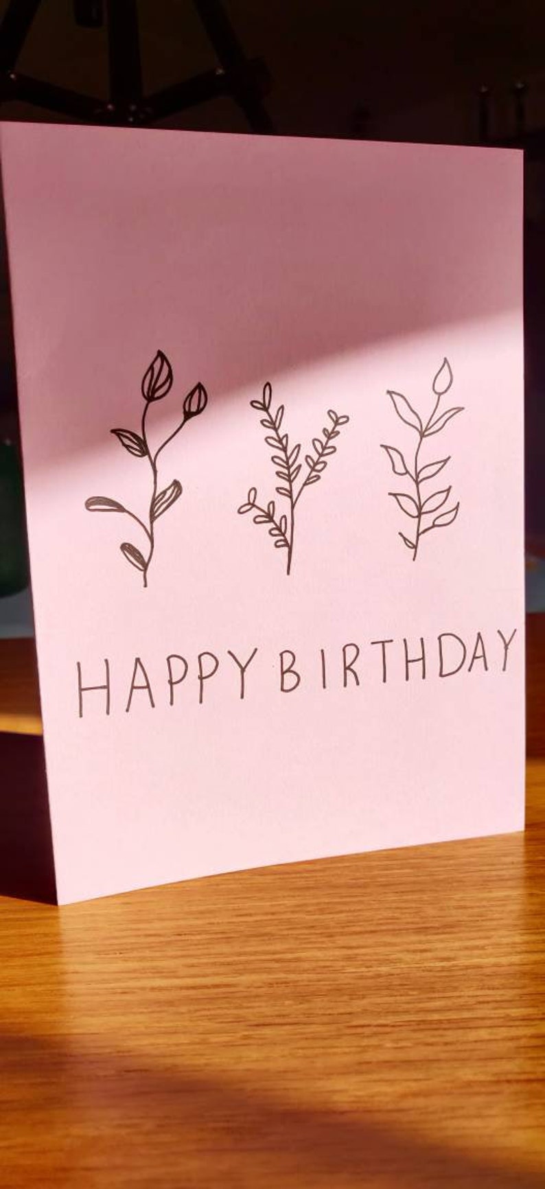 Simple Flower Birthday Card | Etsy
