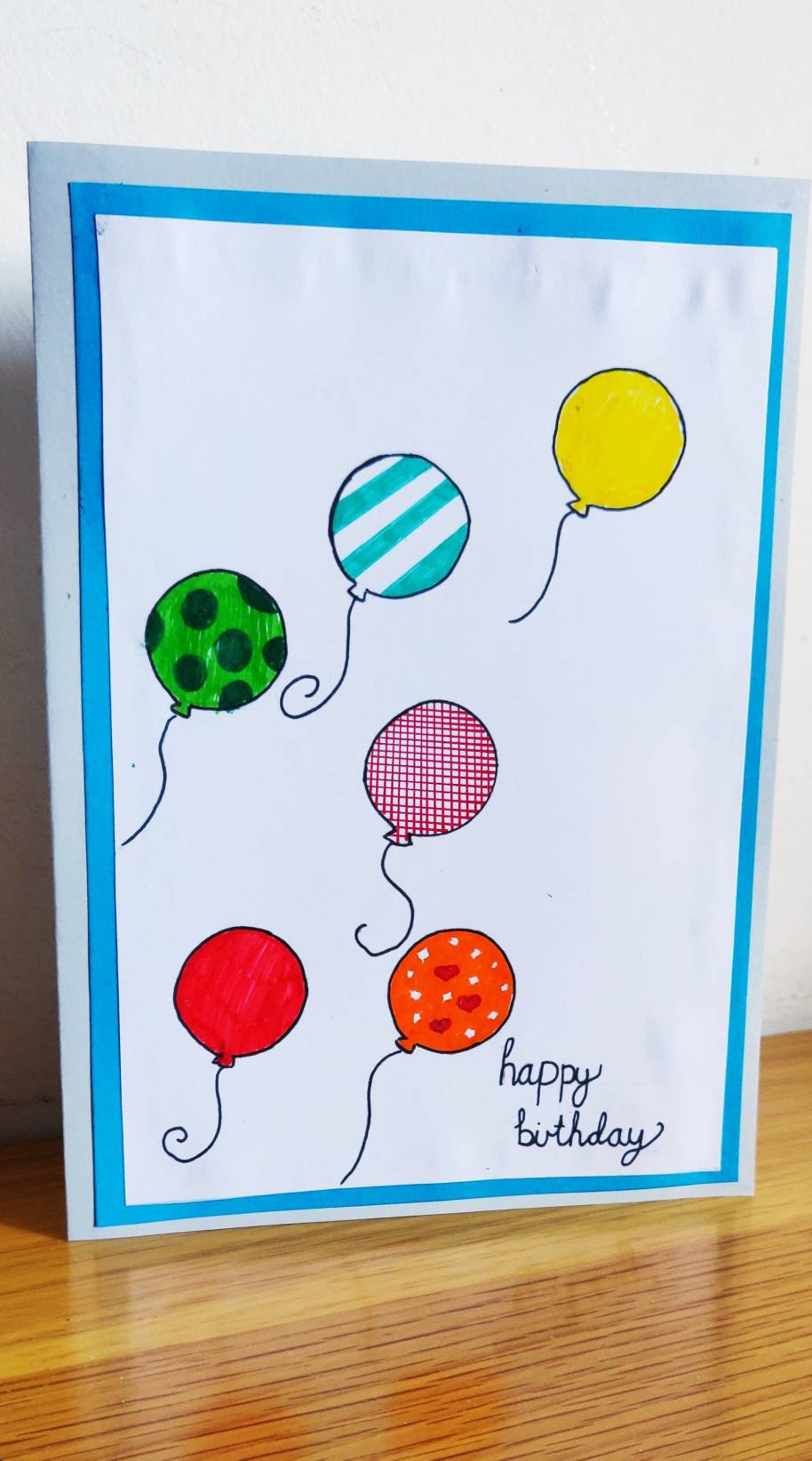 Handmade Balloon Birthday Card - Etsy