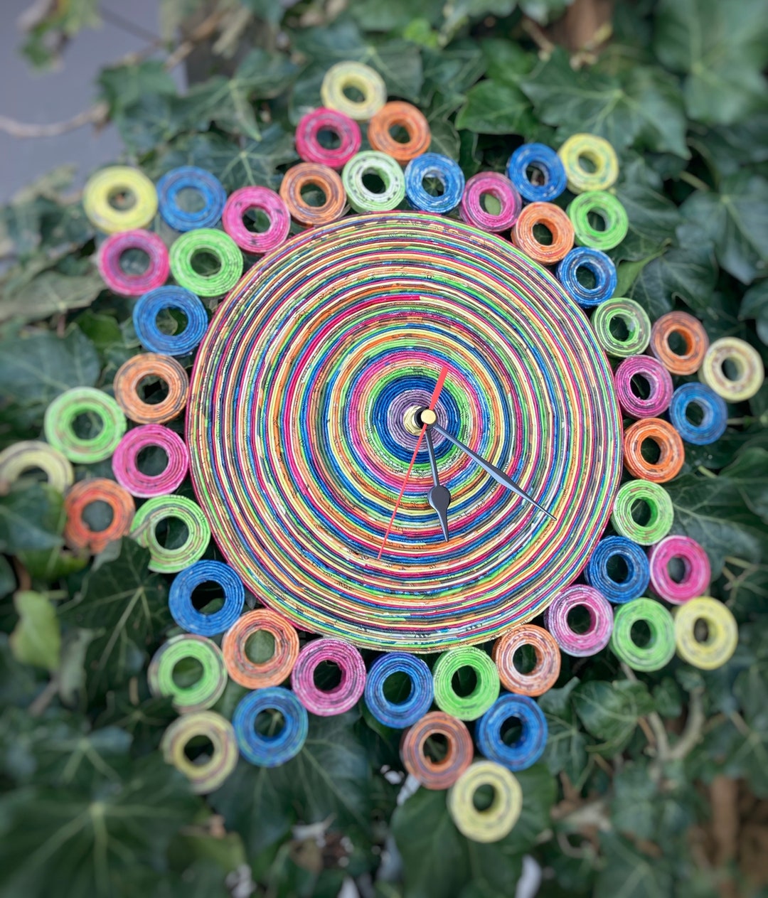 Wall Clock Rainbow Clock Paper Clock Paper Flower First - Etsy