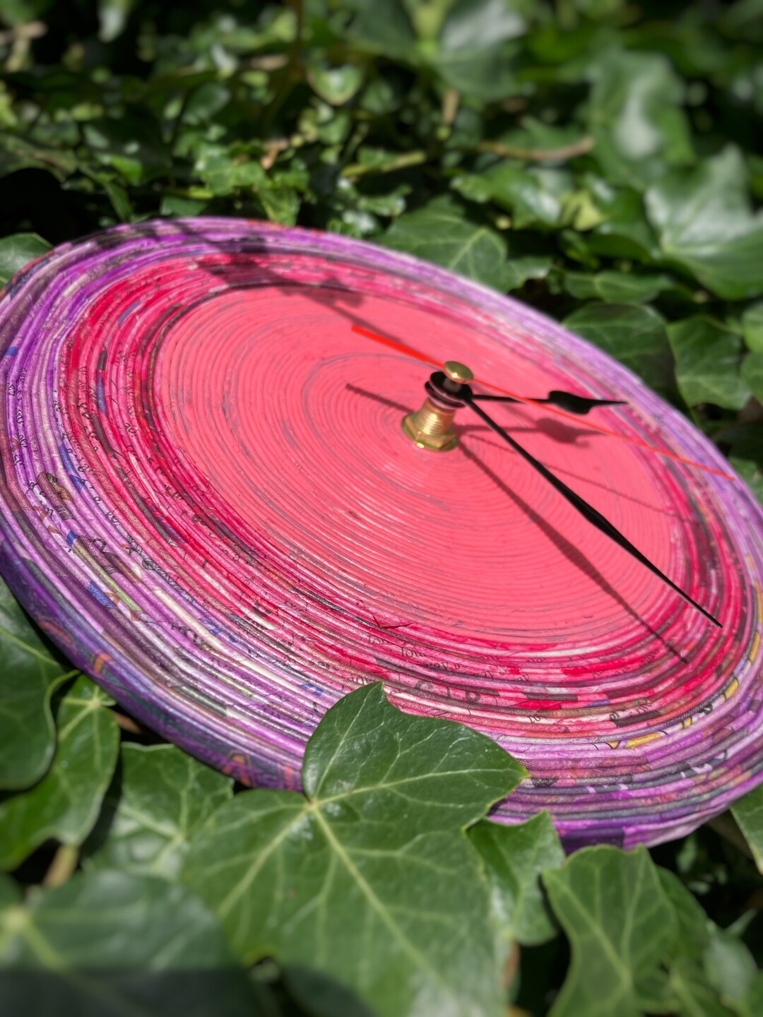 Wall Clock, Paper Clock, Colorful Clock, Pink Clock, First Anniversary ...