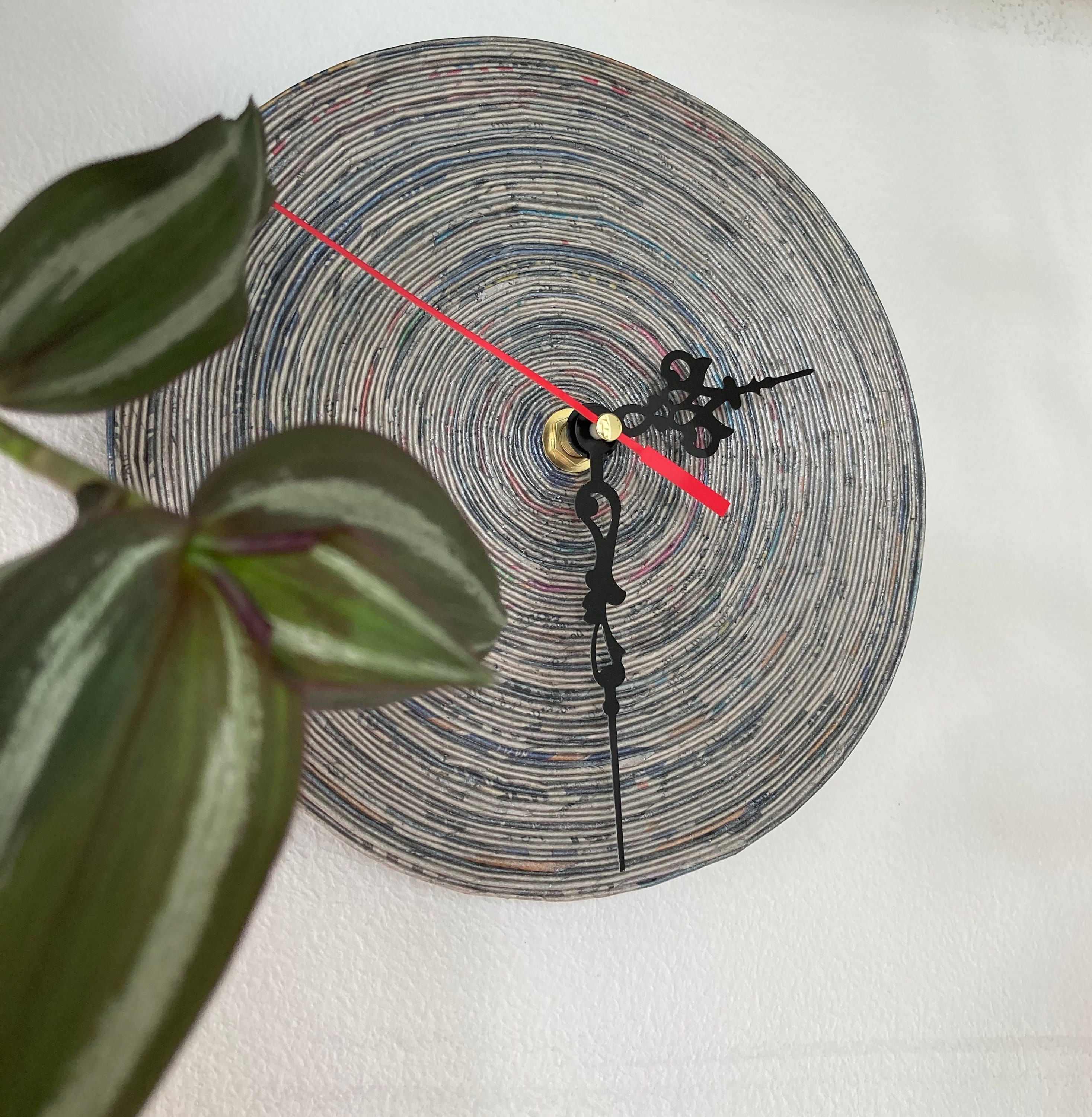 Silver Metallic Upcycled Clock | Etsy