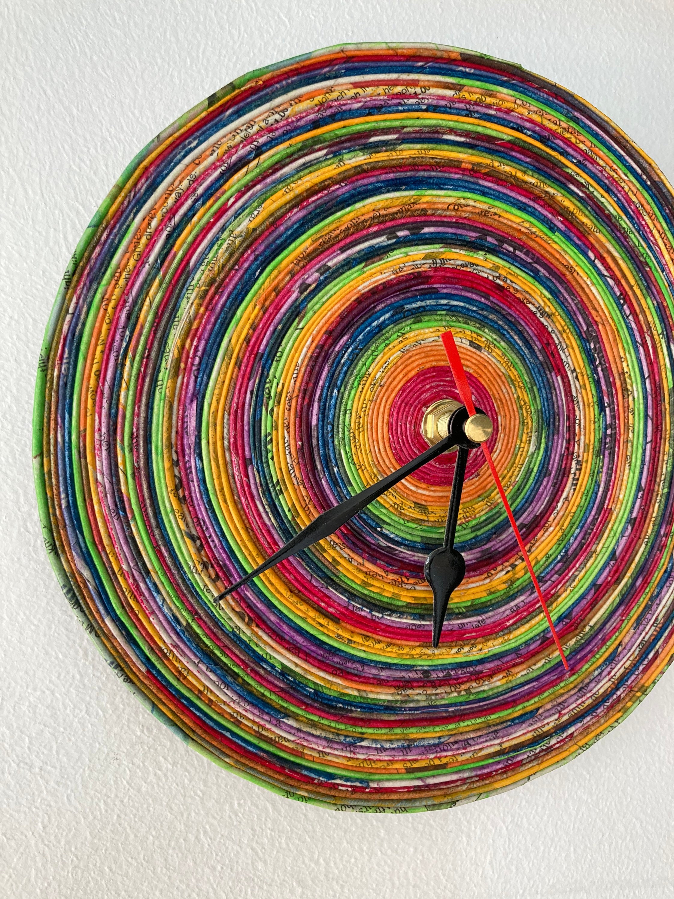Wall Clock Rainbow Decor Geometric Clock Paper Clock - Etsy
