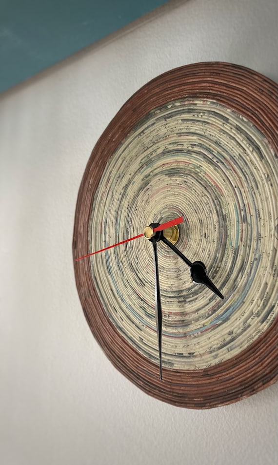 Recycled Paper Clock Eco-friendly Unique up Cycling Brown - Etsy