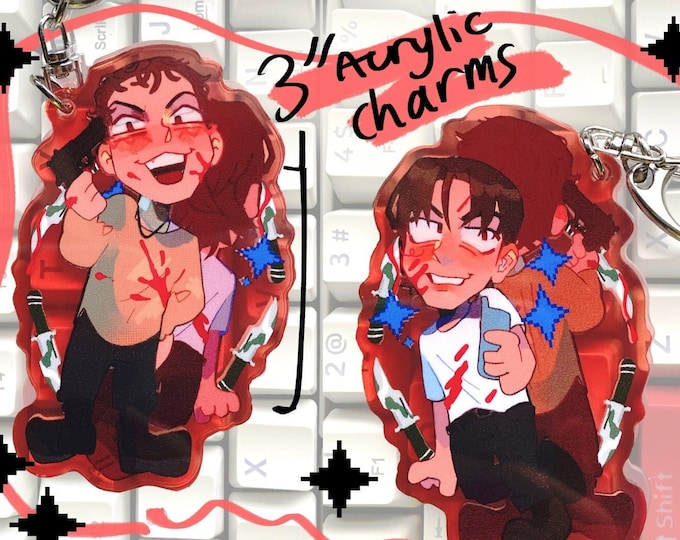 Scream 3 Inch Double Sided Acrylic Charms With Translucent Red Jelly ...