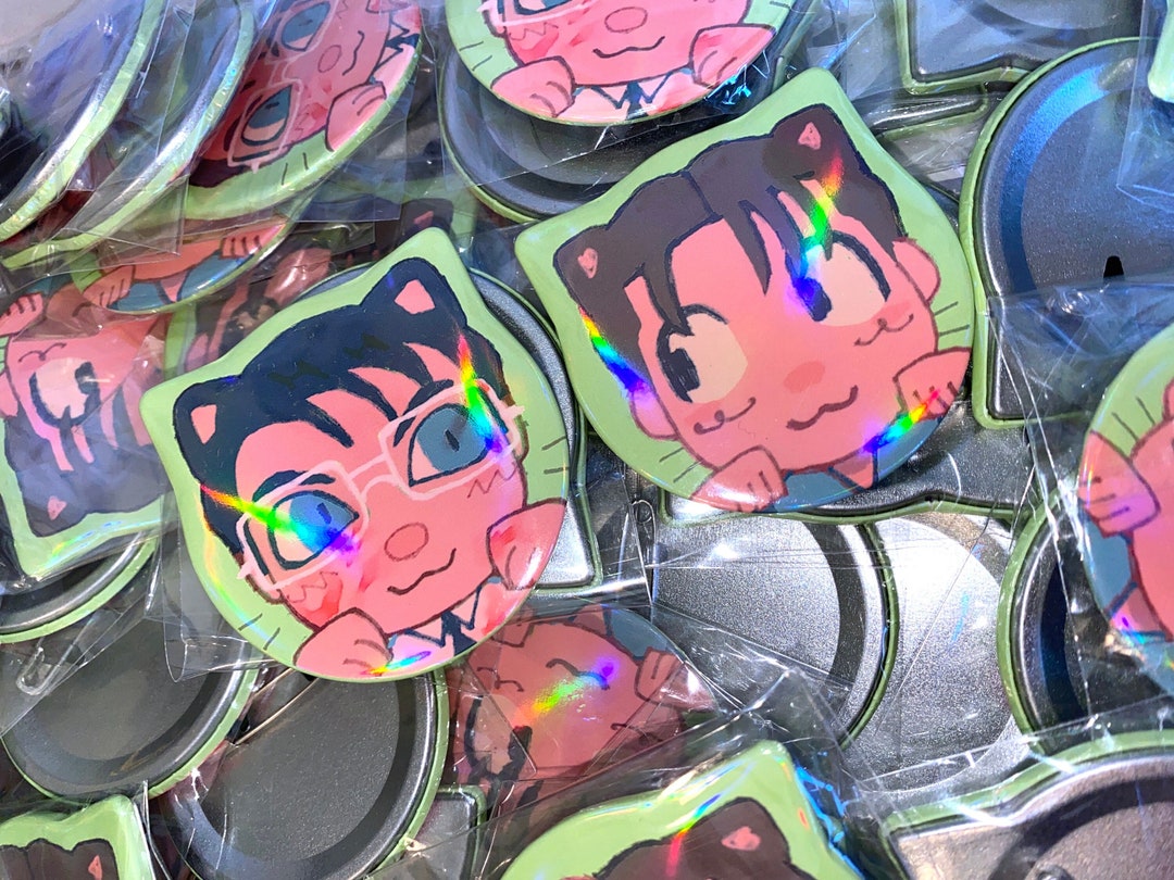 Re-animator Large Pinback Cat Shaped Buttons - Etsy Australia