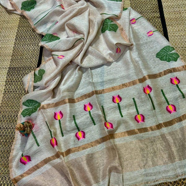 Lotus Design Sarees - Etsy