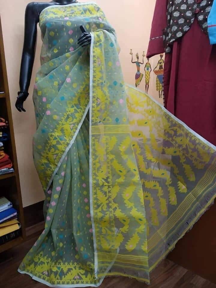 Traditional Bengali Muslin Dhakai Jamdani SareesPurely | Etsy