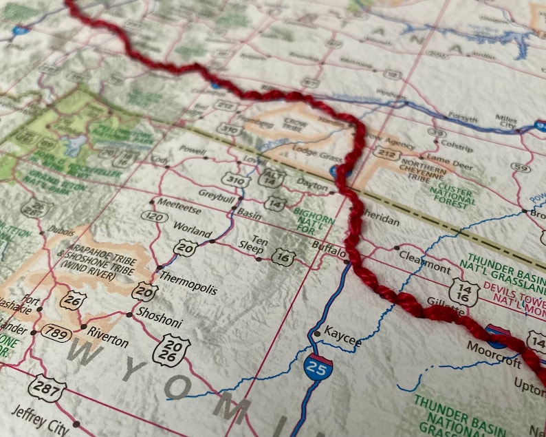 Cross Country Road Trip Map / Large Personalized Embroidered - Etsy