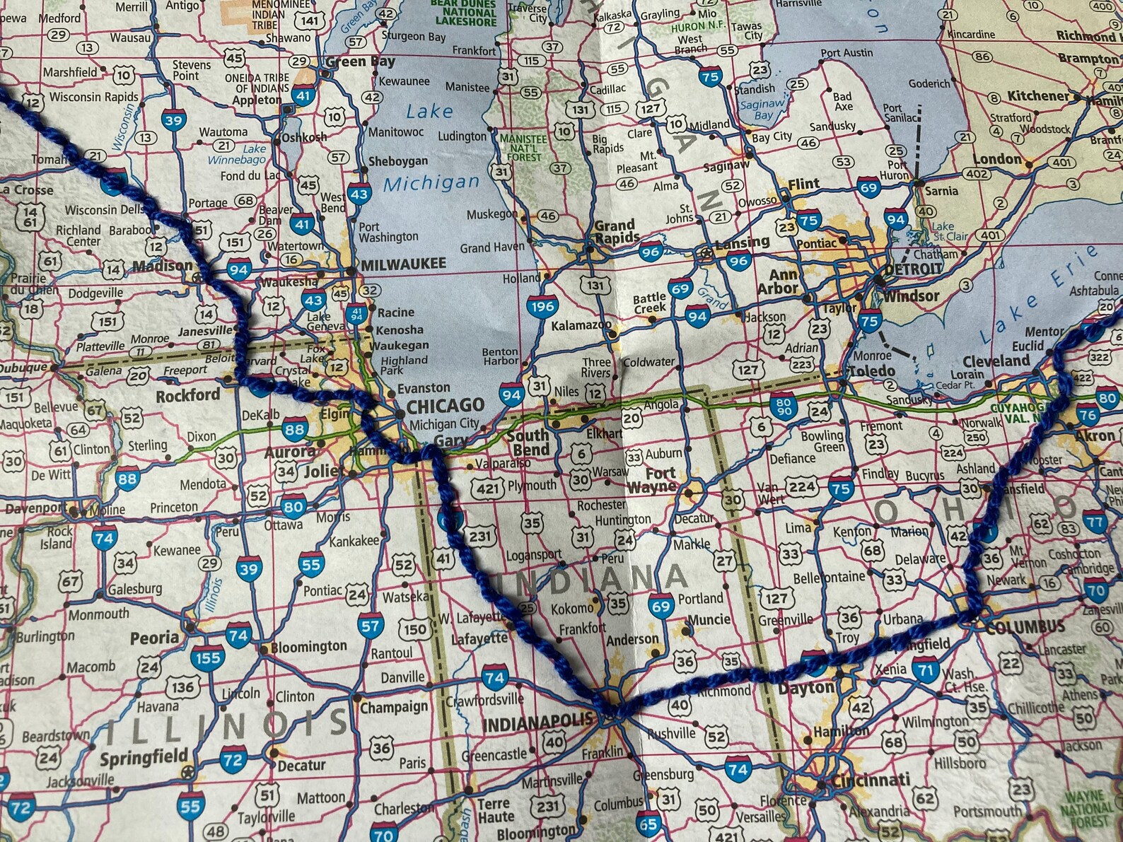 Cross Country Road Trip Map / Large Personalized Embroidered - Etsy