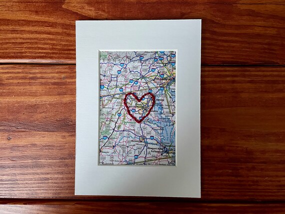 Washington DC Heart Road Map Art / Personalized Moving Gift / - Etsy
