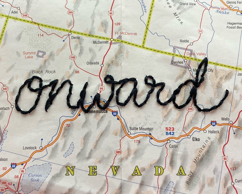 Onward Map Art / Minimalist Motivational Travel Quote / - Etsy