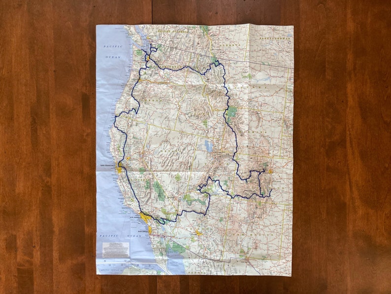 Personalized Road Trip Map / Large Embroidered Wall Hanging / - Etsy