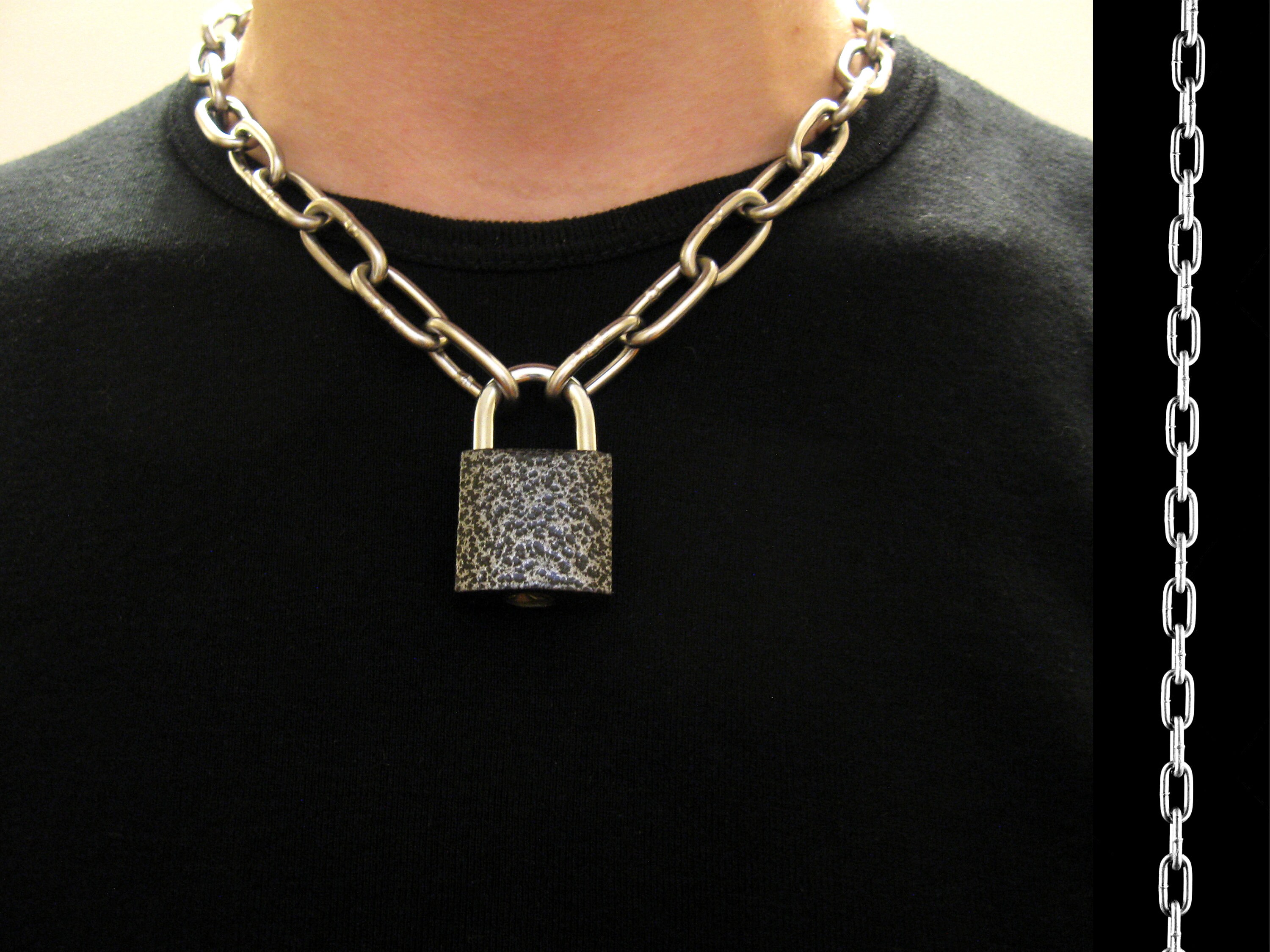 Stainless Steel Chain Necklace With Small Padlock - Etsy
