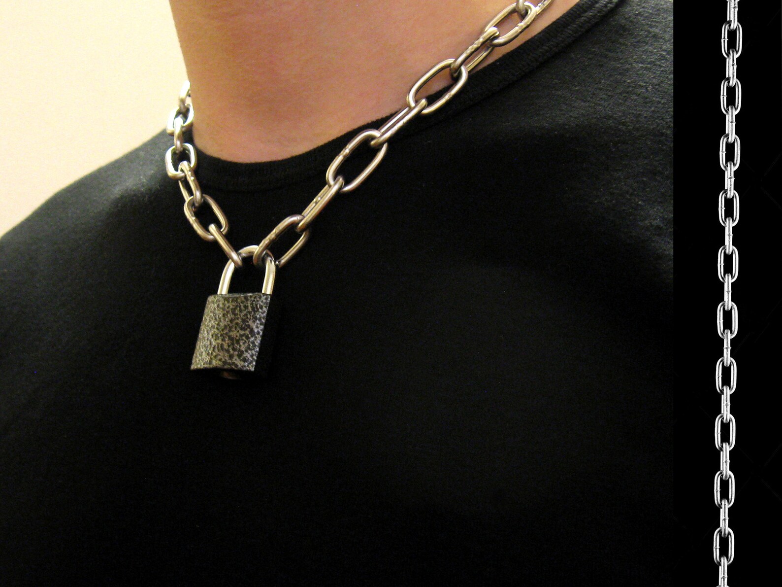 Stainless Steel Chain Necklace With Small Padlock - Etsy