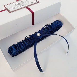 Navy Blue Wedding Garter, Wedding Garter Set, Blue Garter Set, Navy ...