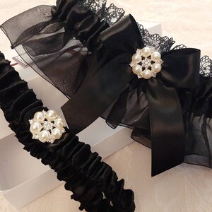 Black Garter, Black Wedding Garter, Bridal Garter Set, Wedding Garters ...
