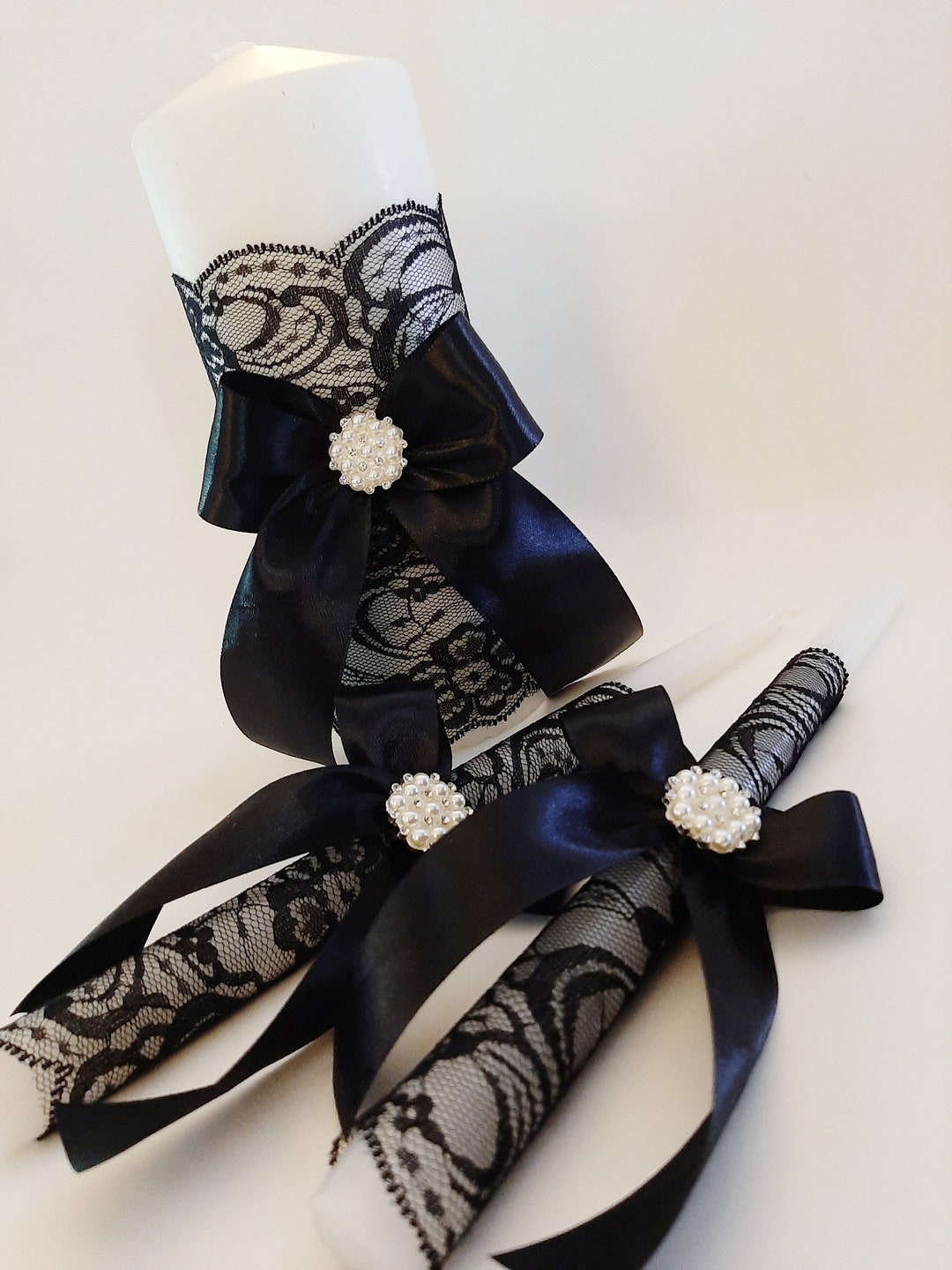 Unity Candle Set for Wedding, Black Wedding Candles, Unity Candles ...