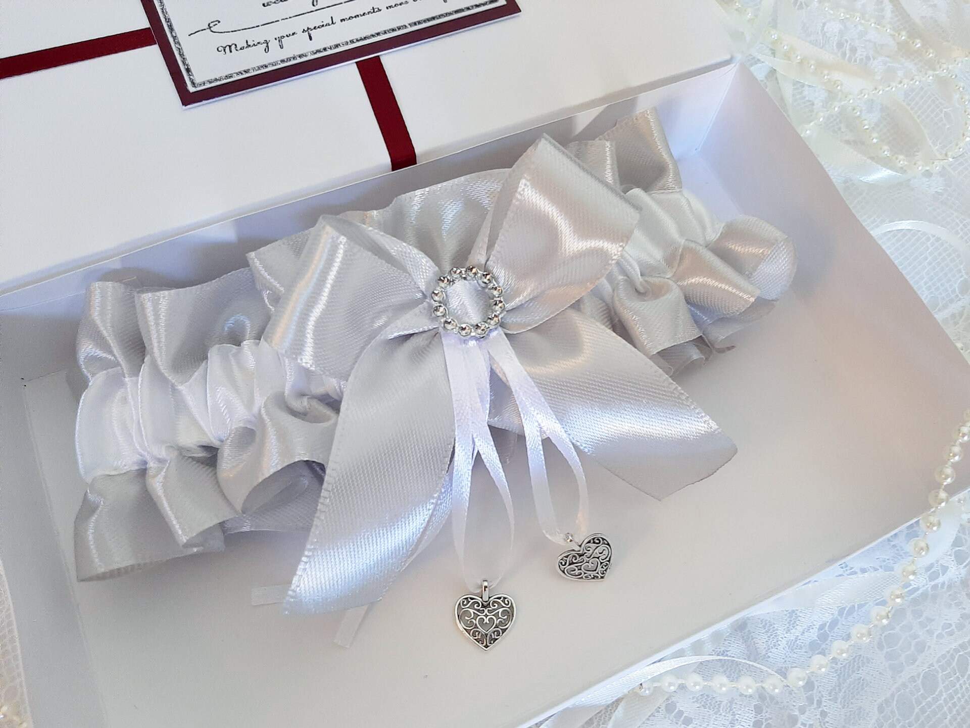 Silver Gray Wedding Garter Set, Bridal Garter Set, Handmade ...