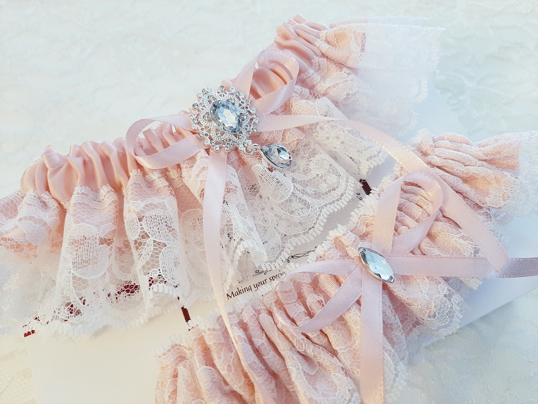 Blush Pink Garter, Wedding Garter Set, Wedding Garter, Lace Garter ...
