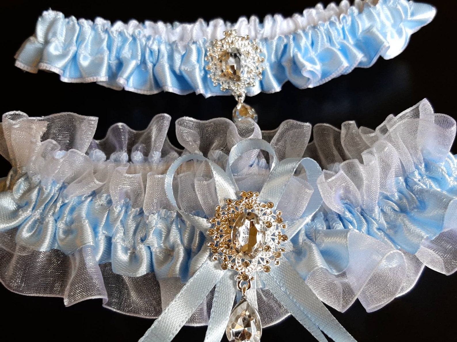 Blue Bridal Garter Set Blue Bridal Garter Wedding Garter | Etsy