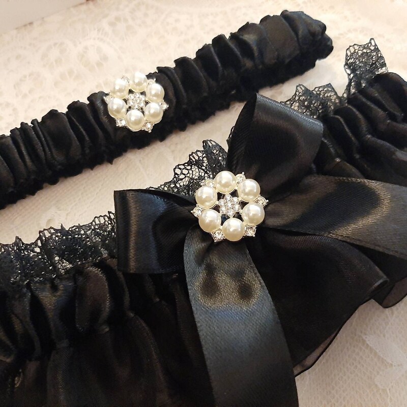 Black Wedding Garter - Etsy