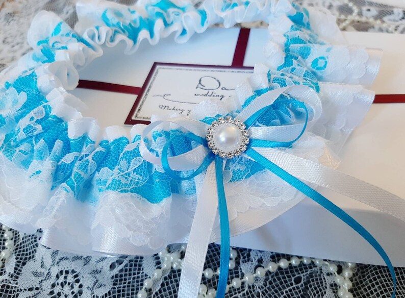 Turquoise Wedding Garter Set Turquoise Bridal Garter Set | Etsy
