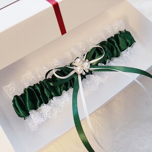 Emerald Wedding Garter Set, Dark Green Bridal Garter, Garter, Garter ...