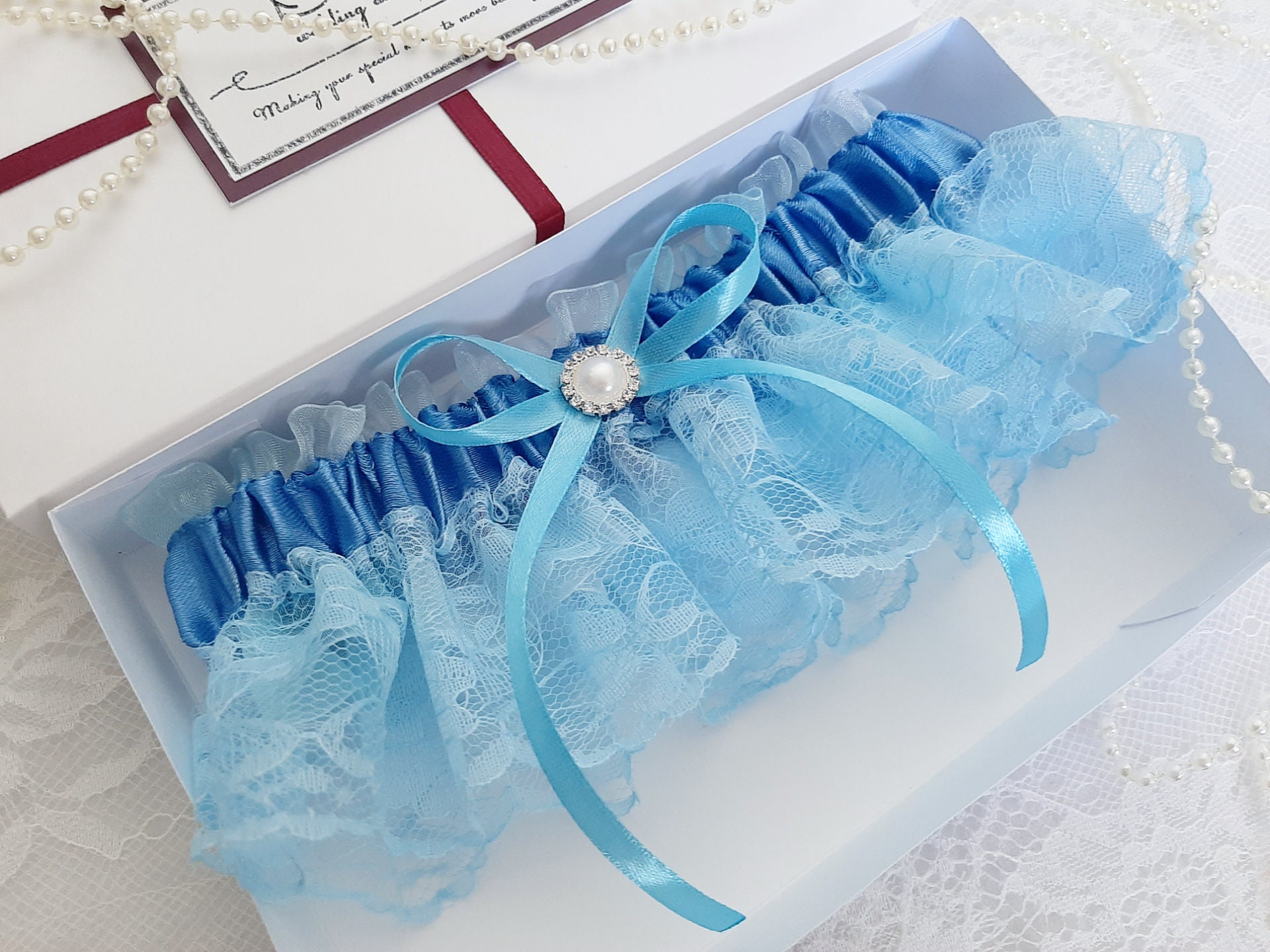Blue Wedding Garter Set Blue Bridal Garter Set Blue Garter | Etsy