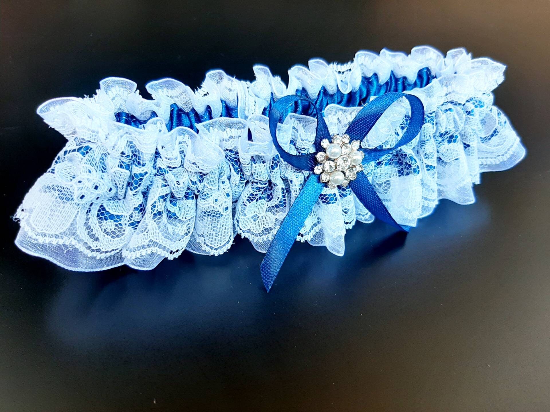 Navy Blue Bridal Garter Set Wedding Garter Set Bridal | Etsy