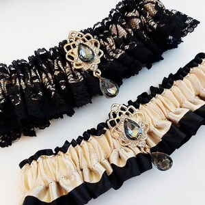Black Wedding Garter, Garter Set, Garter Belt, Bridal Garter, Garters ...