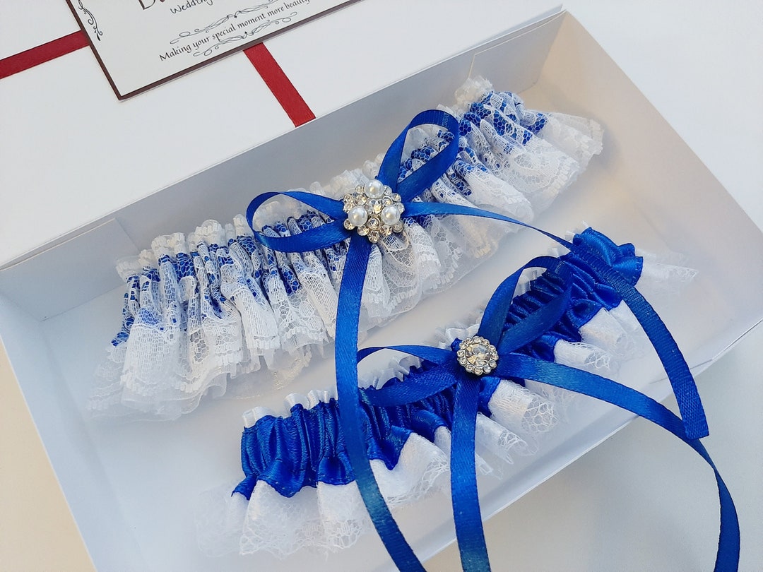 Royal Blue Bridal Garter Set, Wedding Garter Blue, Bridal Garter, Blue ...