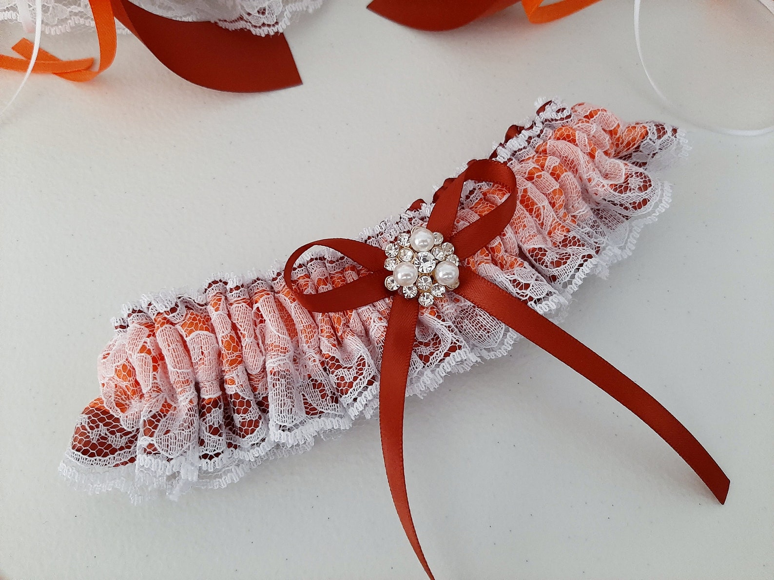 Garter for Bride, Rust Burnt Orange Terracotta Wedding Fall, Bridal ...