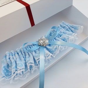 Blue Wedding Garter, Blue Bridal Garter Set, Garter Set, Garter for ...