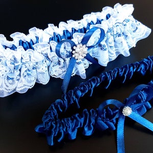 Navy Blue Bridal Garter Set, Wedding Garter Set, Bridal Garter, Wedding ...