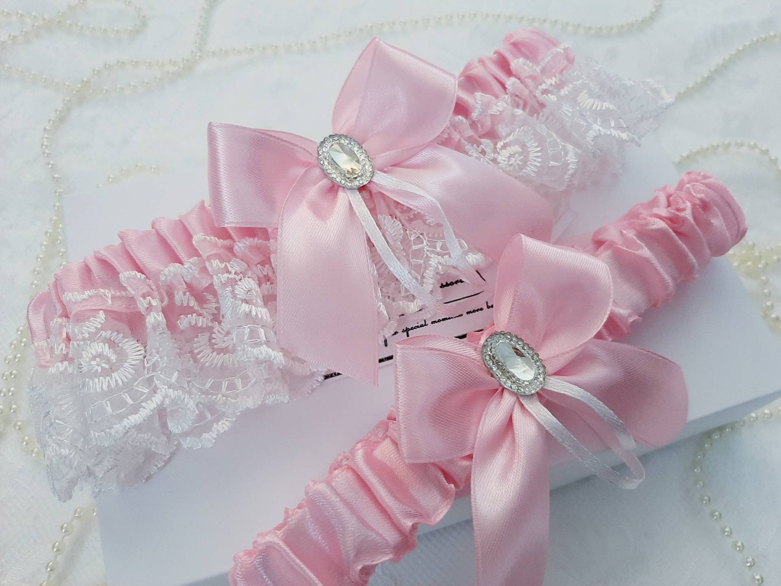 Pink Wedding Garter Set Bridal Garter Garter belt Pink | Etsy