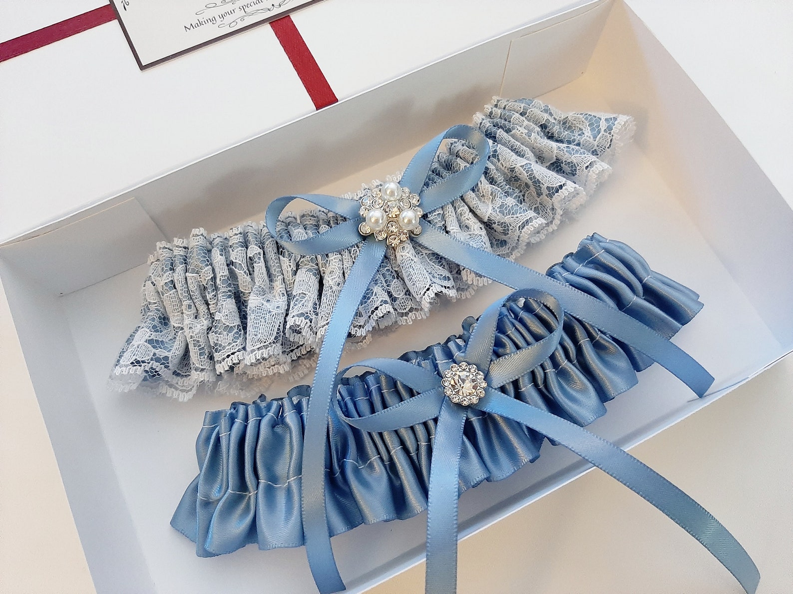 Garters for Wedding, French Blue Bridal Garter Set, Wedding Garter, Dusty Blue Garter, Garter ...