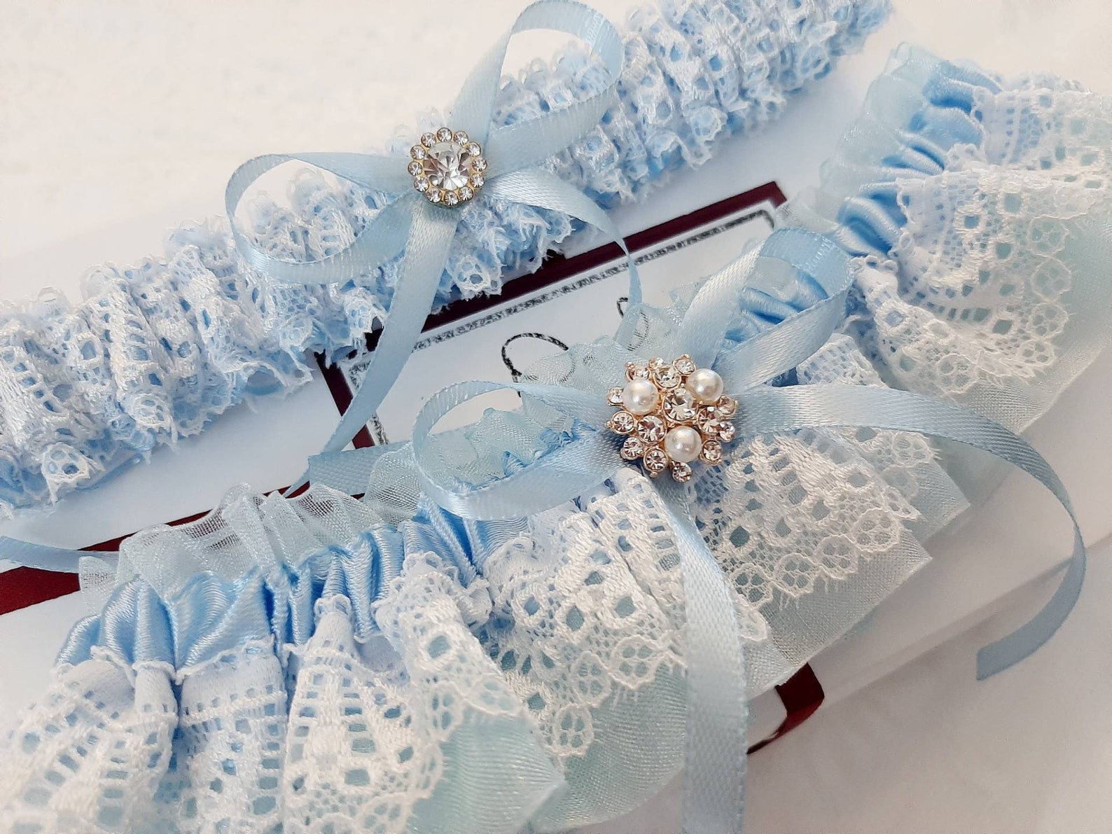 Blue Garter for Bride Wedding Garter Wedding Garter Set - Etsy