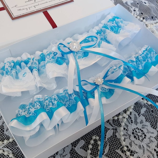 Turquoise Garter Set - Etsy