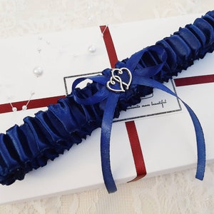 Navy Blue Bridal Garter Set, Wedding Garter Set, Blue Garter Set, Navy ...