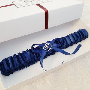 Navy Blue Bridal Garter Set, Wedding Garter Set, Blue Garter Set, Navy ...