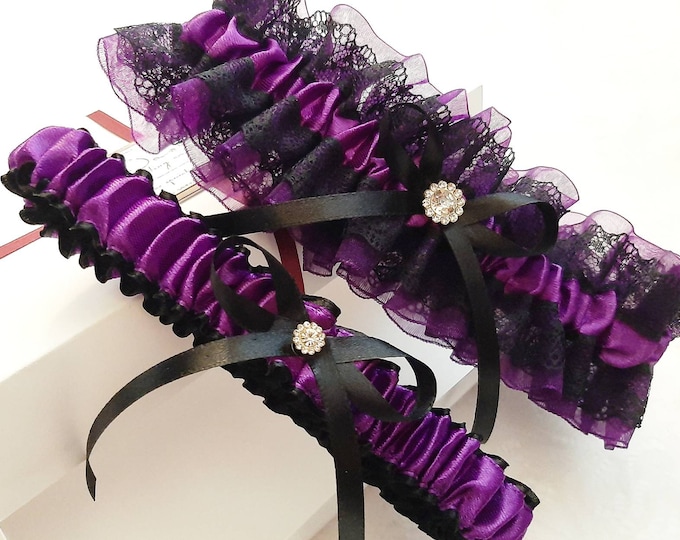 Purple Wedding Garter Set Purple Bridal Garter Bridal Garter - Etsy