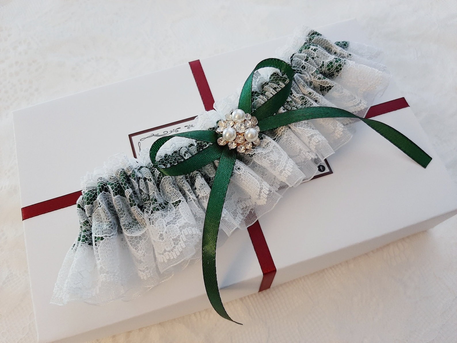 Emerald Dark Green Garter Set Lace Bridal Garter Dark Green - Etsy