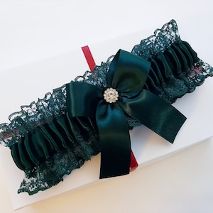 Hunter Green Wedding Garter Set, Hunter Bridal Garter, Garter Belt ...
