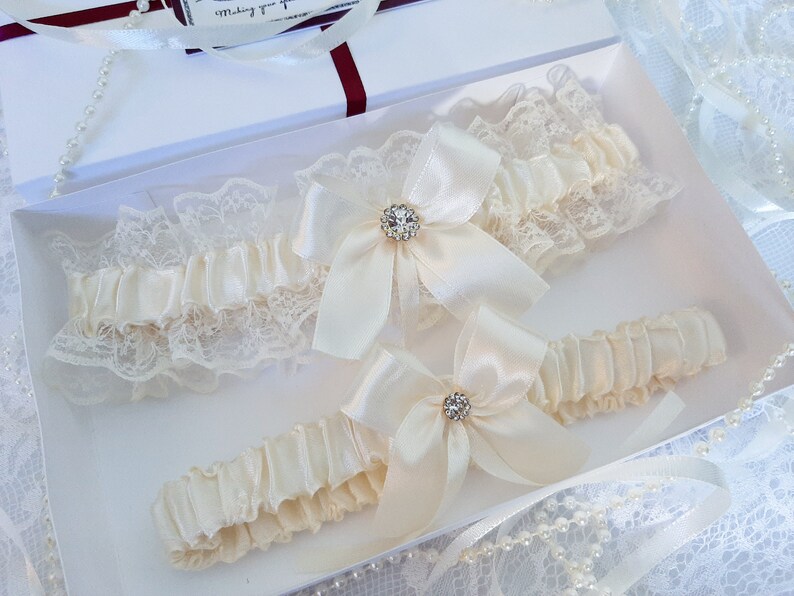 Ivory Garter Set Ivory Bridal Garter Ivory Wedding Garter - Etsy