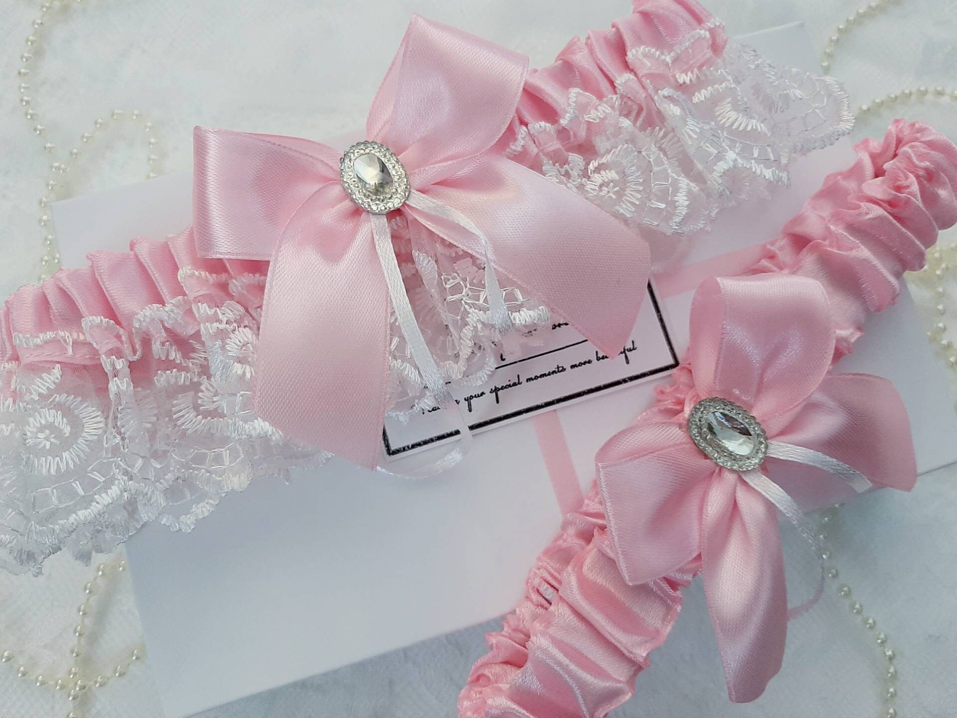 Pink Wedding Garter Set Bridal Garter Garter belt Pink | Etsy