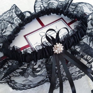 Black Garter Set, Wedding Garter Set, Black Wedding Garter, Black ...