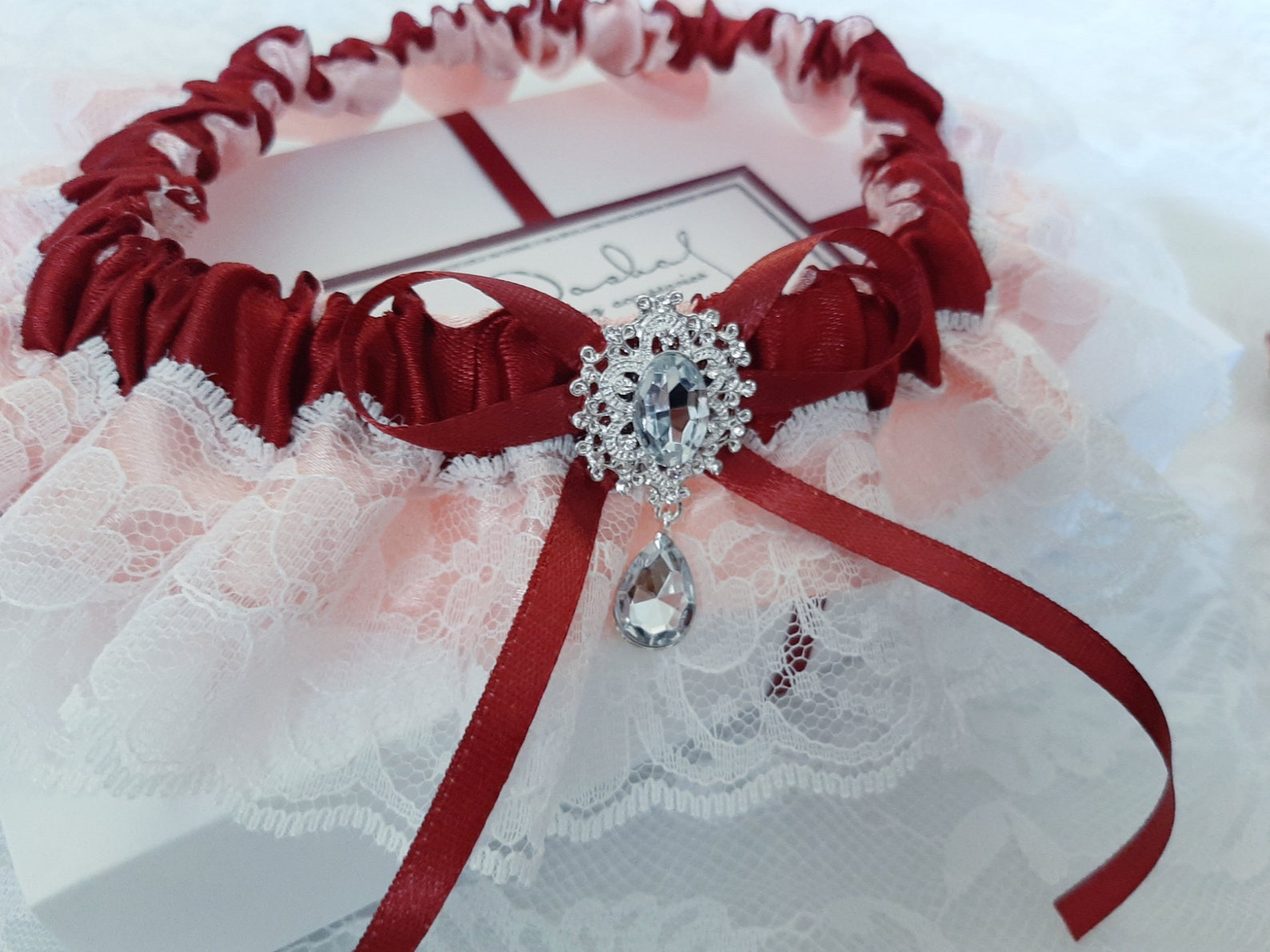 Burgundy Pink Bridal Garter Set Red Wedding Garter Bridal | Etsy