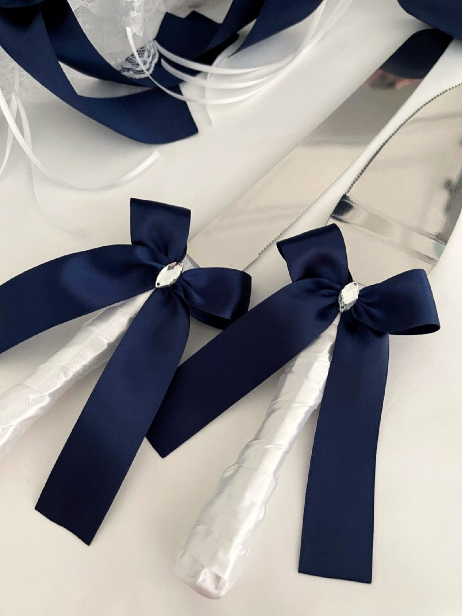 Cake Serving Set Navy Blue Wedding Cake Server and Knife Set Blue ...