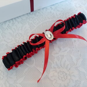 Black and Red Wedding Garter Set, Black Lace Bridal Garter Set ...